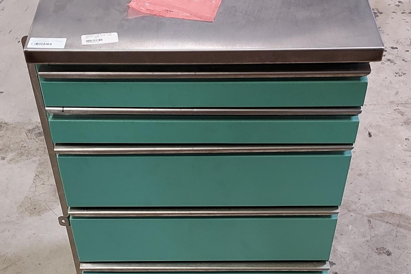 Rolling Cabinet, Teal | NC DOA